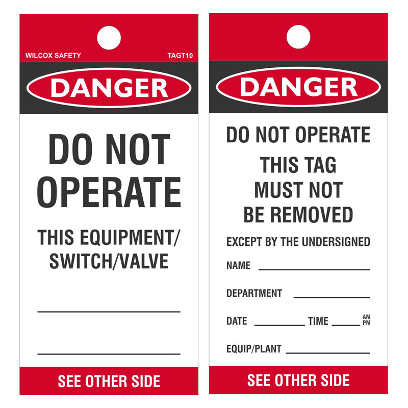 Do Not Operate - Tear Proof Synthetic Safety Tags — Wilcox Safety & Signs