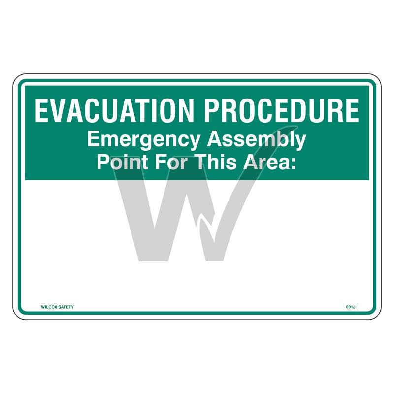 Emergency Sign - Evacuation Procedure — Wilcox Safety & Signs