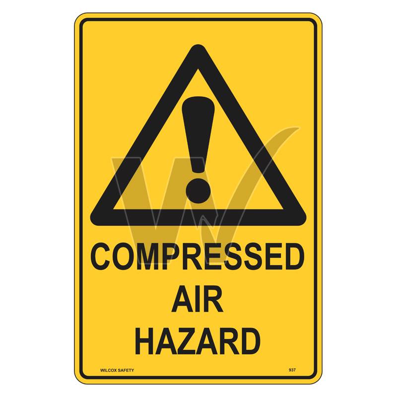 Warning Sign - Compressed Air Hazard — Wilcox Safety & Signs