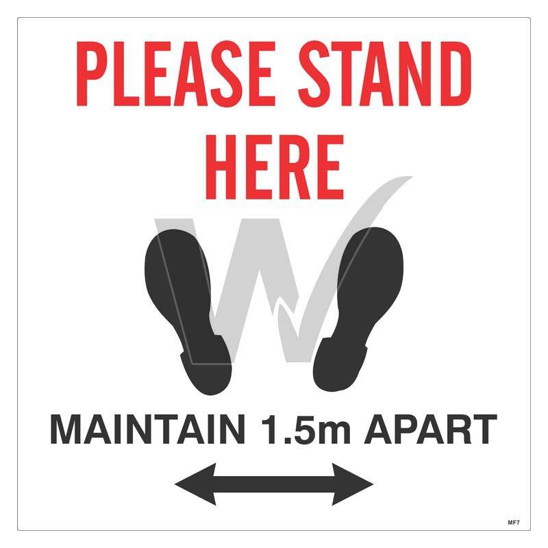 Floor Sign - Please Stand Here — Wilcox Safety & Signs