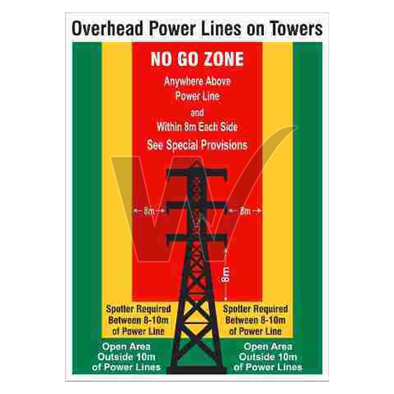 Overhead Power Lines on Towers Sign — Wilcox Safety & Signs